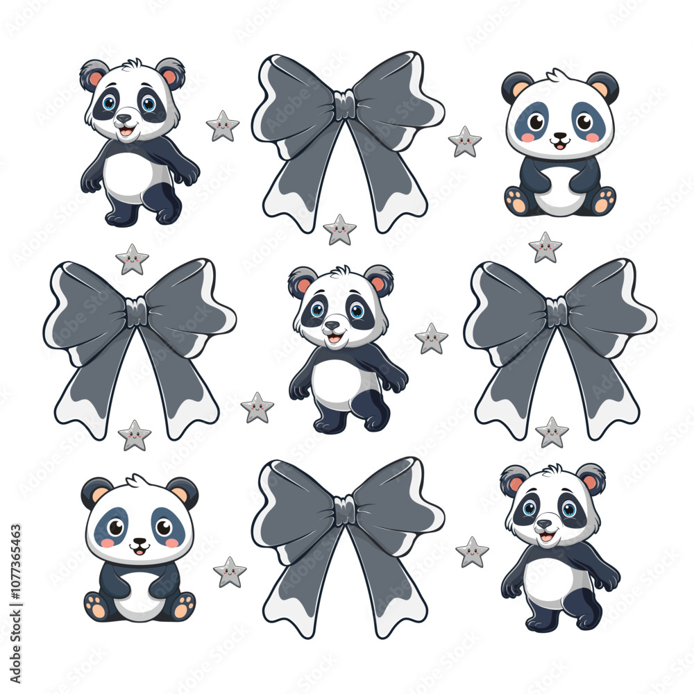 Coquette bow panda svg png, panda png, panda svg, panda cut files ...