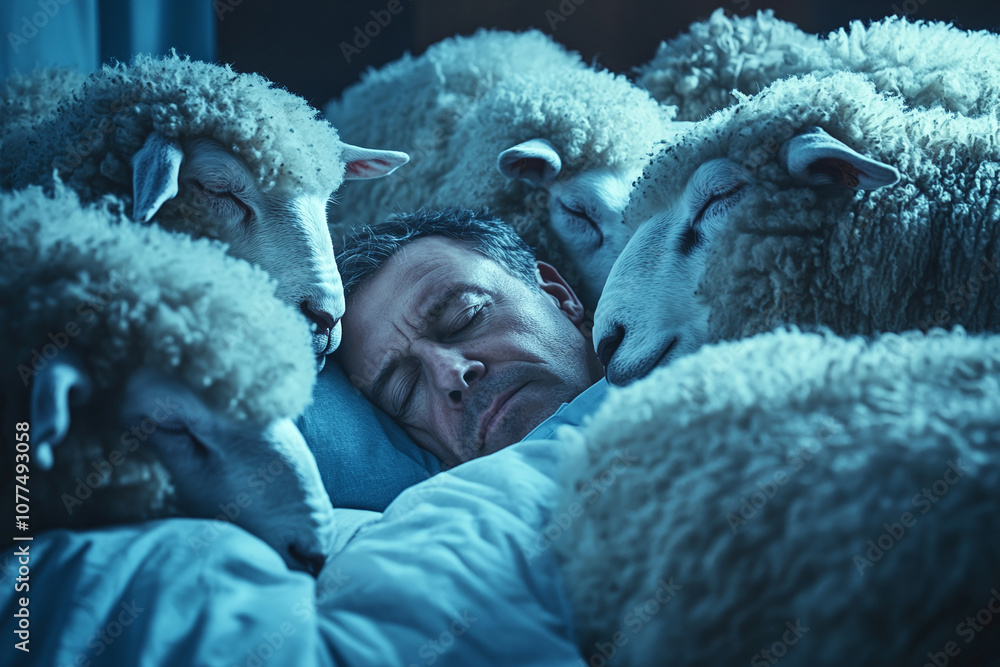 Poster Counting Sheep for Sound Sleep, Insomnia and Troubled Sleeping ...