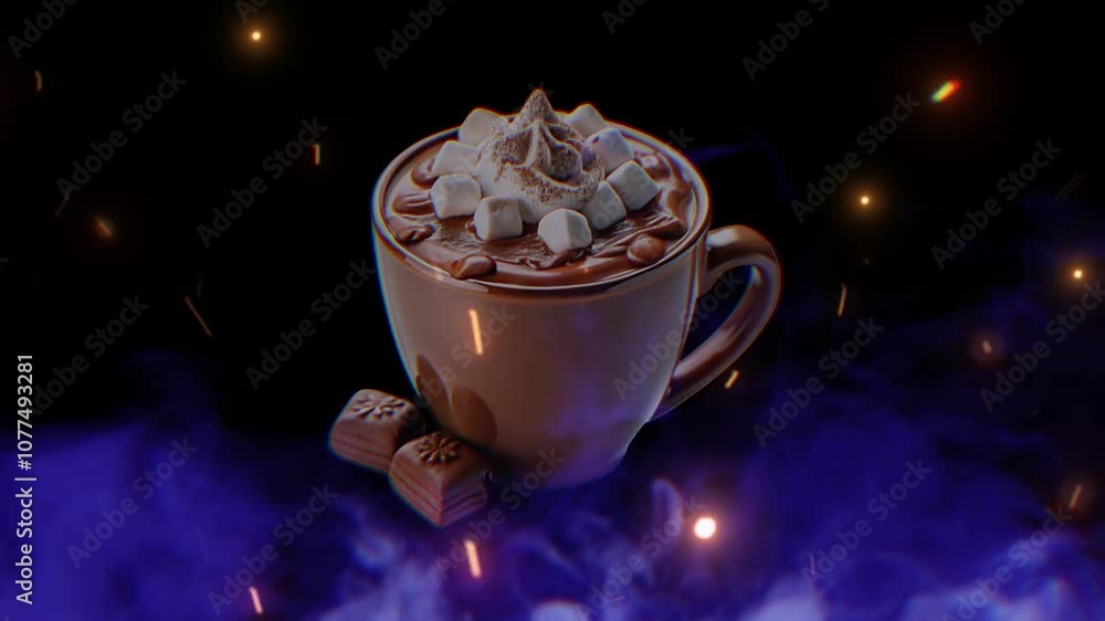 cup of coffee with chocolate animation with motion graphic clip ...