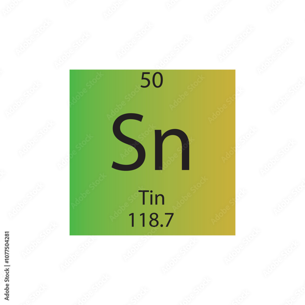 Sn Tin Post transition metal Chemical Element Periodic Table. Simple ...