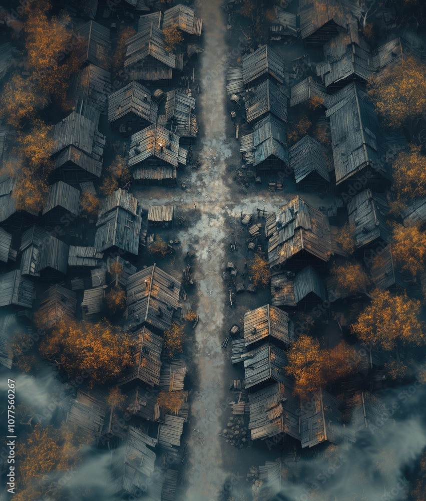Village Street Urban Townscape Tabletop Village RPG Map, Fantasy ...