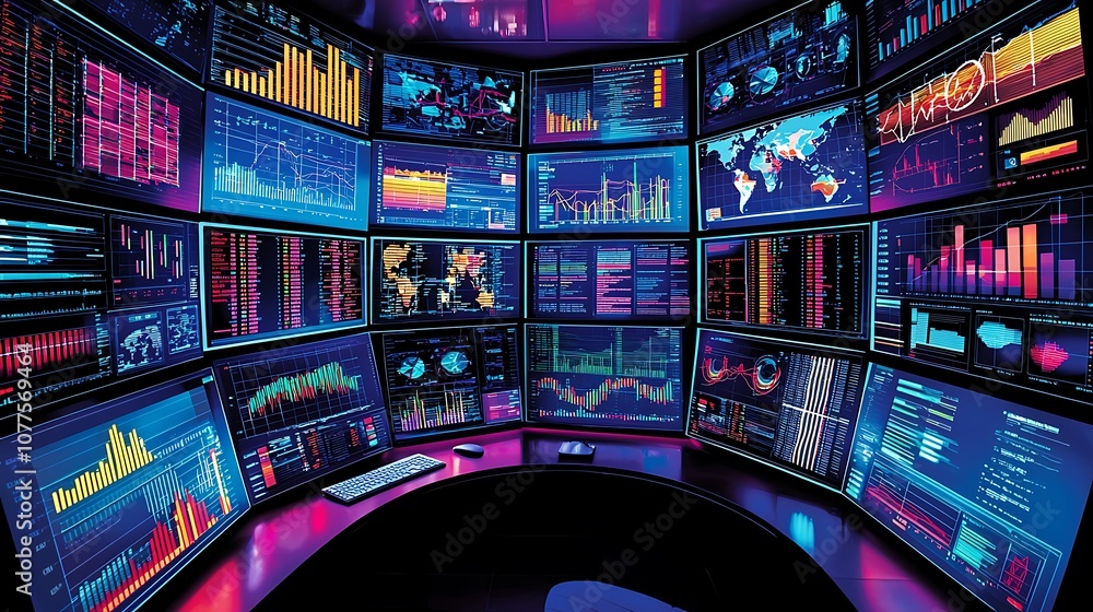 Business analysts use computers and dashboards for data business ...
