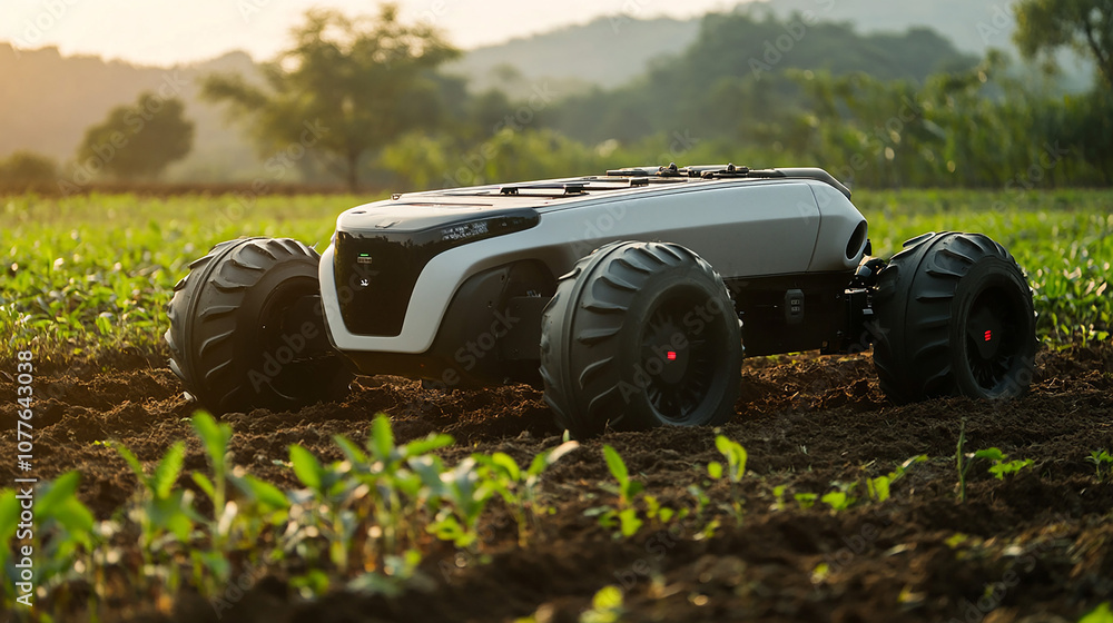 Advanced autonomous robot drone equipped with sensors and AI technology ...