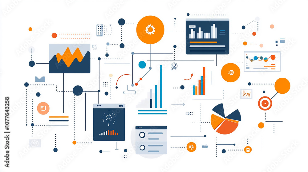 An illustration of business process automation concept, showcasing ...
