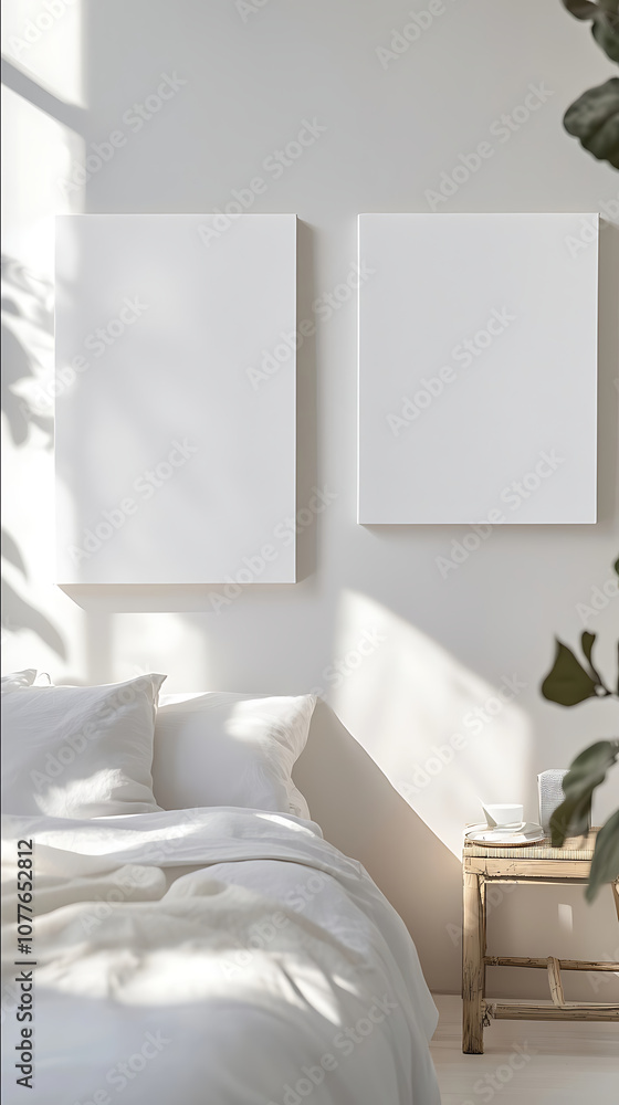 Two realistic and very detailed photos in the form of a blank white ...