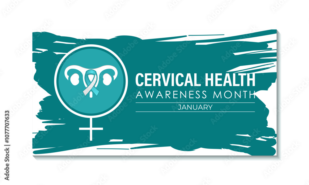 Cervical cancer prevention week of European. Design for cards, prints ...