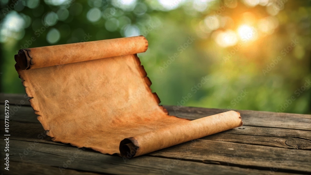 Vintage Aged Scroll Paper Isolated on Transparent Background for ...