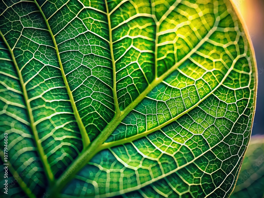 Detailed Close-Up of Stomata on Leaf Surface with Clear Copy Space for ...