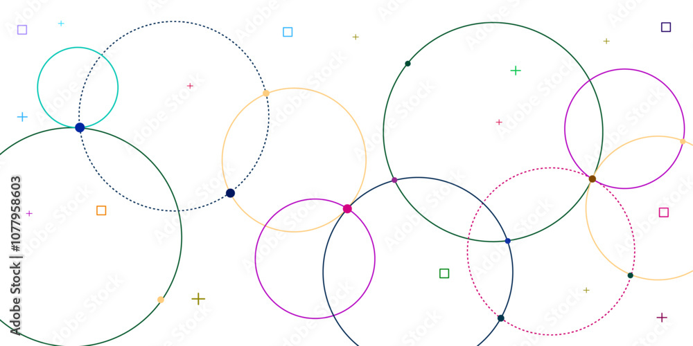 Vectors Plexus circles connection for global communication, science, big data visualization and ...