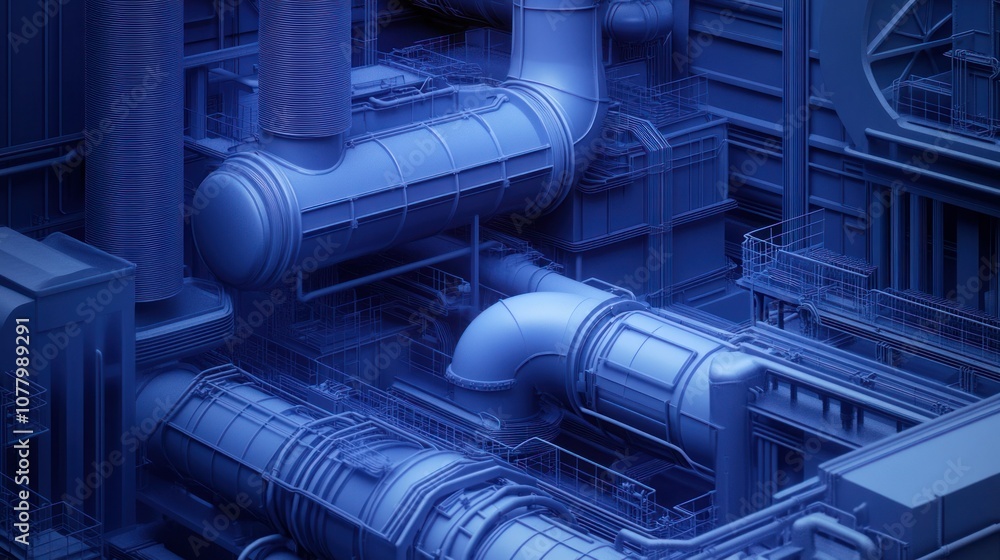 Photorealistic blueprint of a battleships ventilation and cooling ...