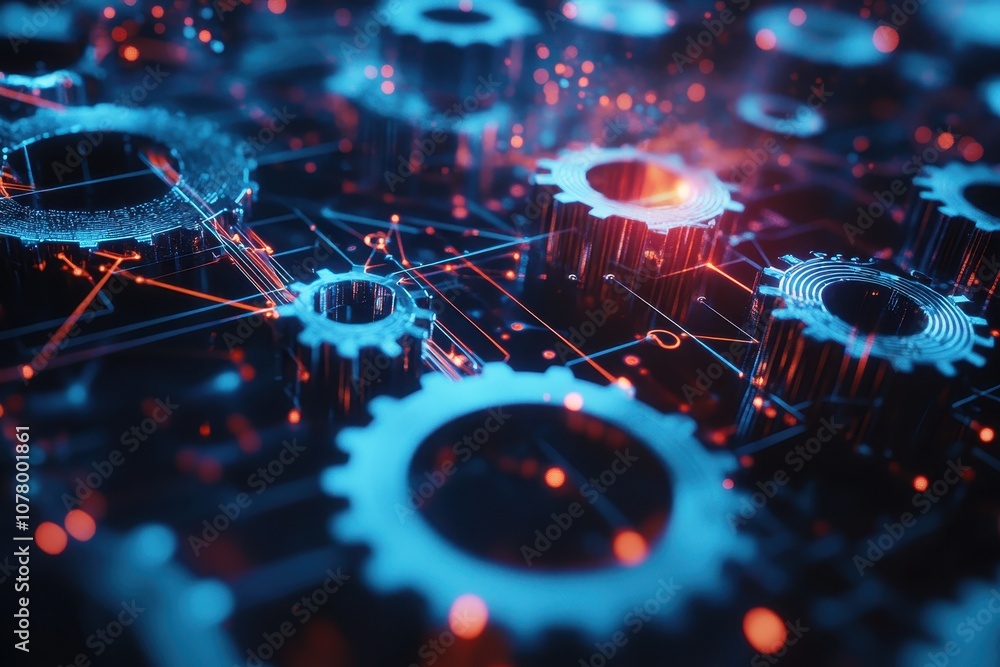 interconnected gears and cogs It symbolizes the complex and ...