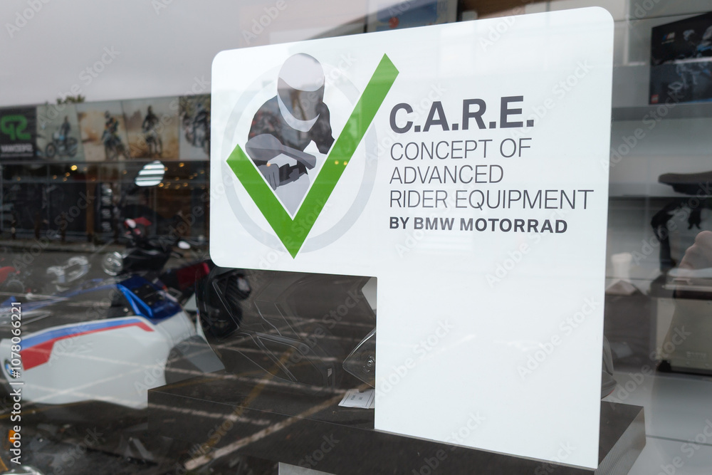 BMW Motorrad CARE concept of advanced rider equipment logo brand and ...