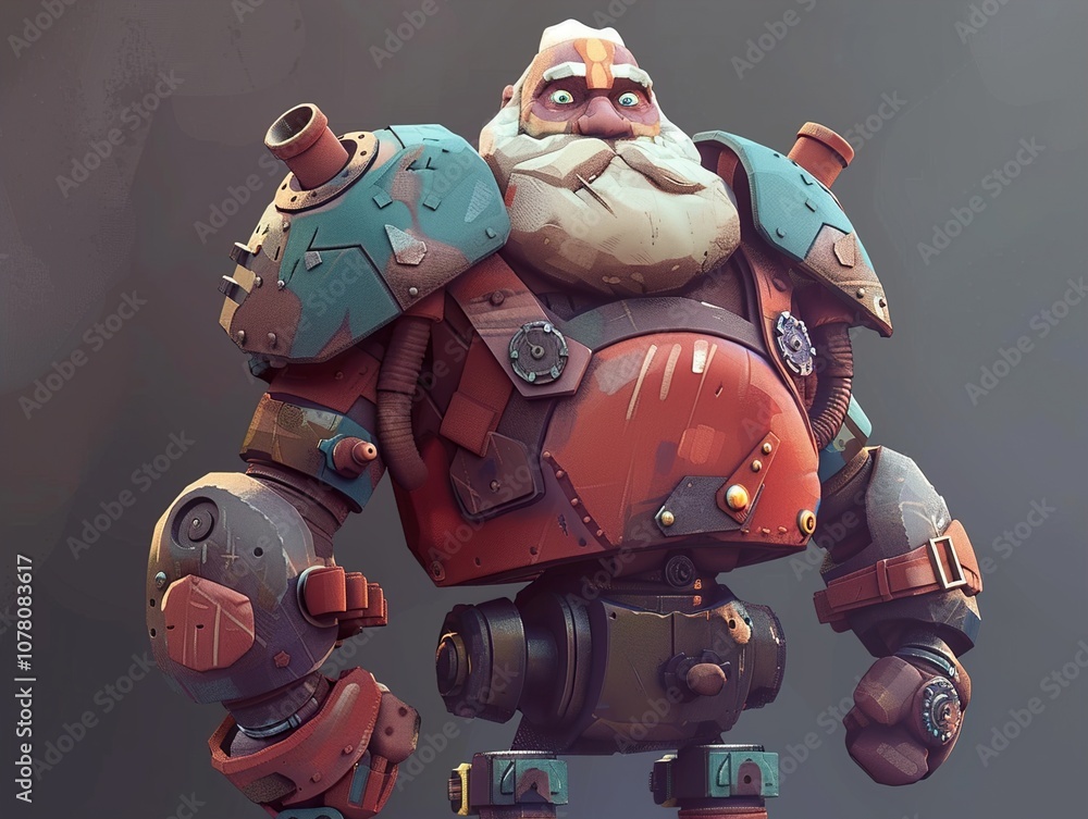 Steampunk Robot Character Design: A Rusty, Detailed Mech with Goggles ...