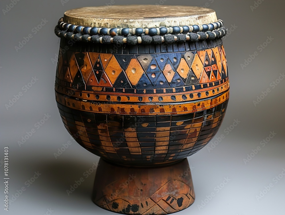 African Handcrafted Drum: A Symbol of Rhythm and Culture Stock ...