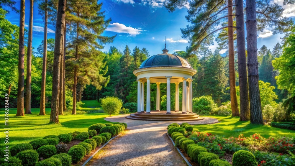 Classical Rotunda in Birute Park, Palanga Surrounded by Majestic Pine ...