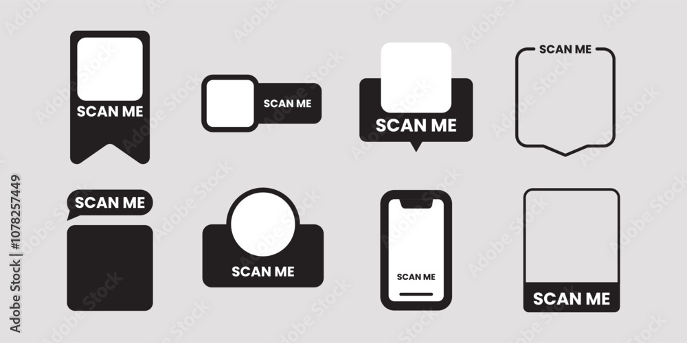 QR codes for smartphone. QR code with inscription scan me with ...