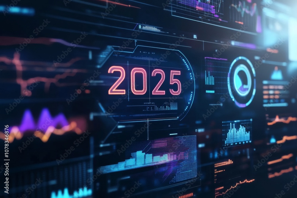 Future Insights: A Modern Digital Interface Showcasing 2025 with Data ...