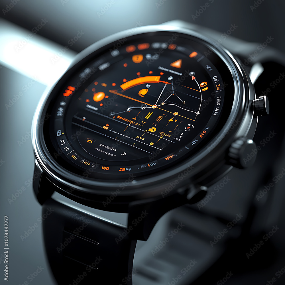 Smartwatch displaying responsive website layout with sleek design ...