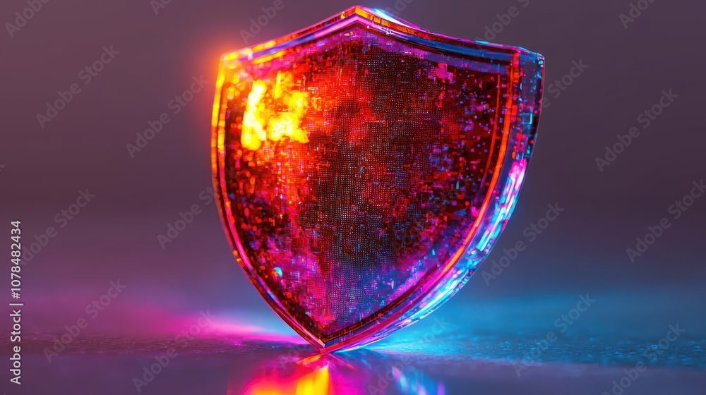 Secure your identity with a high-tech holographic shield icon for ...