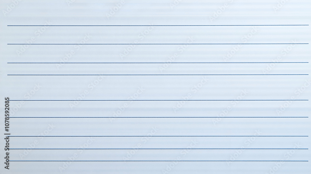 A clean and blank sheet of lined paper featuring evenly spaced ...