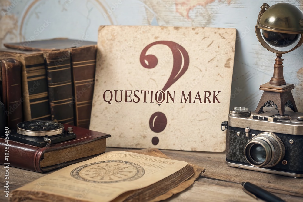Vintage Style Photography of a Mysterious Question Mark Surrounded by ...