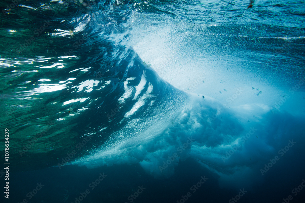 Captivating view of an ocean wave from beneath its surface Stock Photo ...