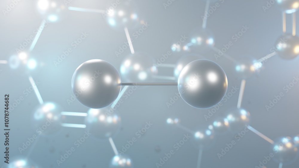 hydrogen molecular structure, 3d model molecule, dihydrogen, structural ...