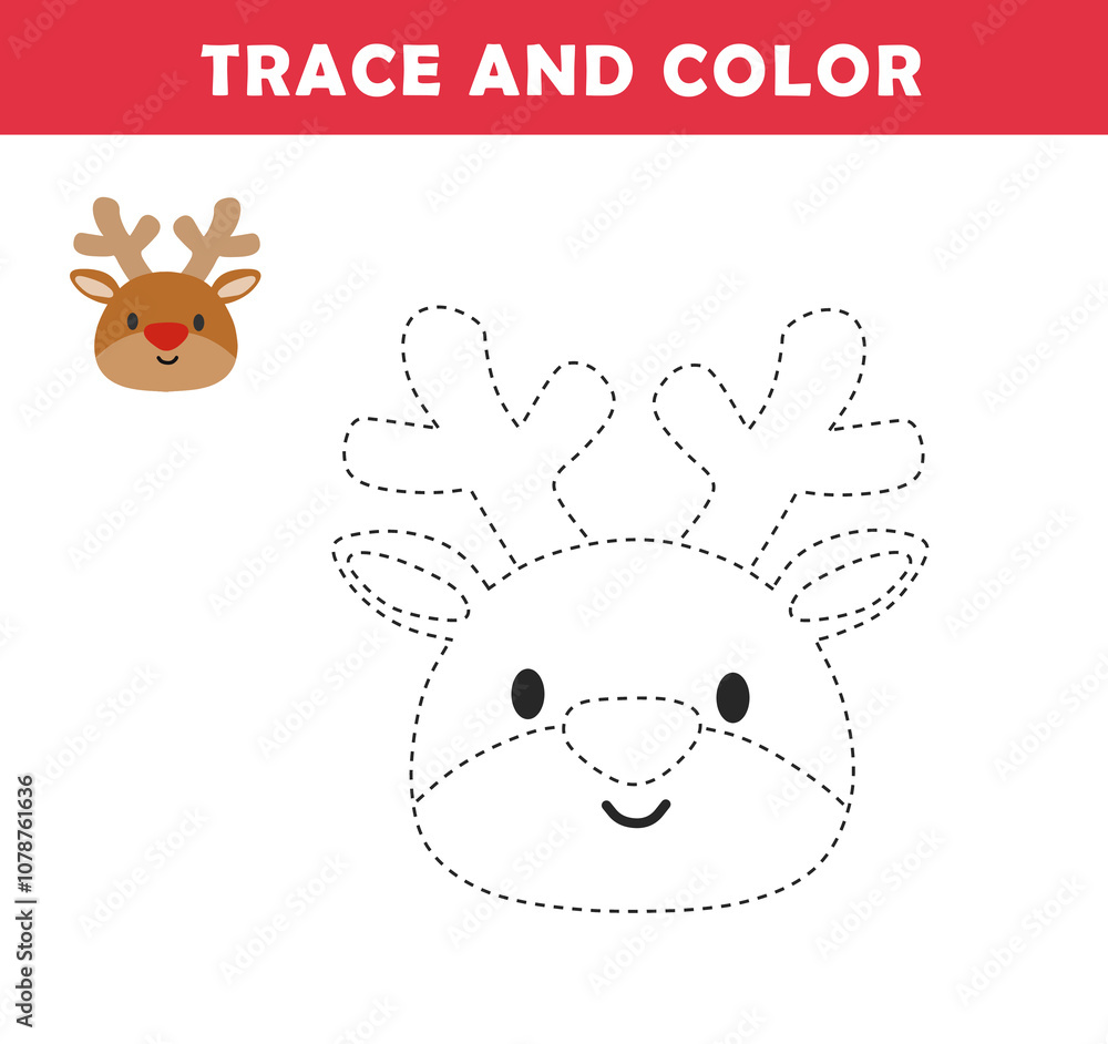 Christmas activity sheet. Trace and color for children. Handwriting ...