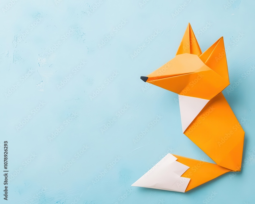 A paper fox in the process of being folded, with detailed stepbystep ...
