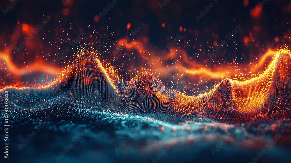 Pulsing Waveform Graph with Glowing Digital Energy Symbolizing Data ...