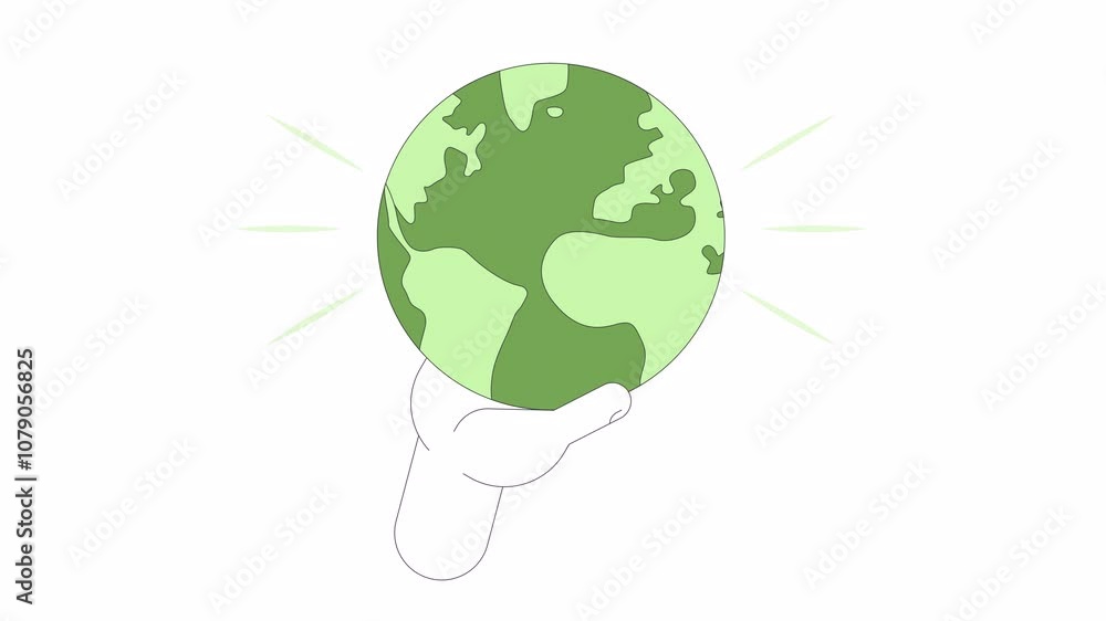 Save planet 2D animation. Earth day 4K video motion graphic ...