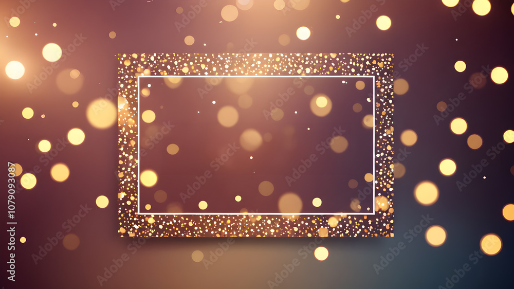 Realistic empty photo frame with bokeh light background. Blank picture ...