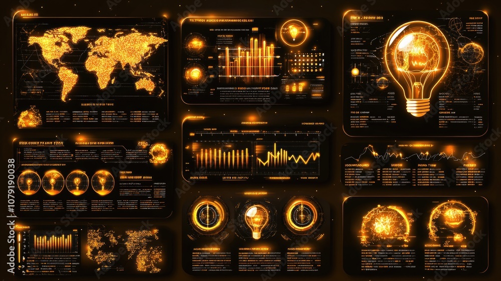 Futuristic Data Visualization with Global Maps, Charts, and ...