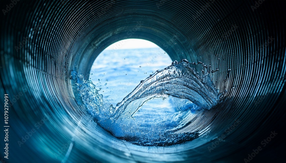 captivating inside view of a water pipe during a cleaning process the ...