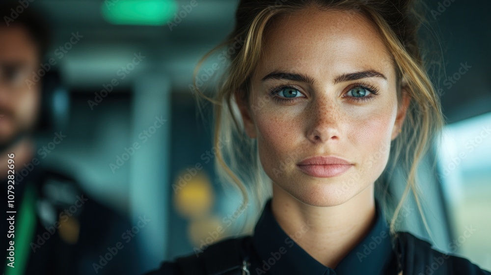 Flight attendant assisting passengers on a plane, illustrating the ...