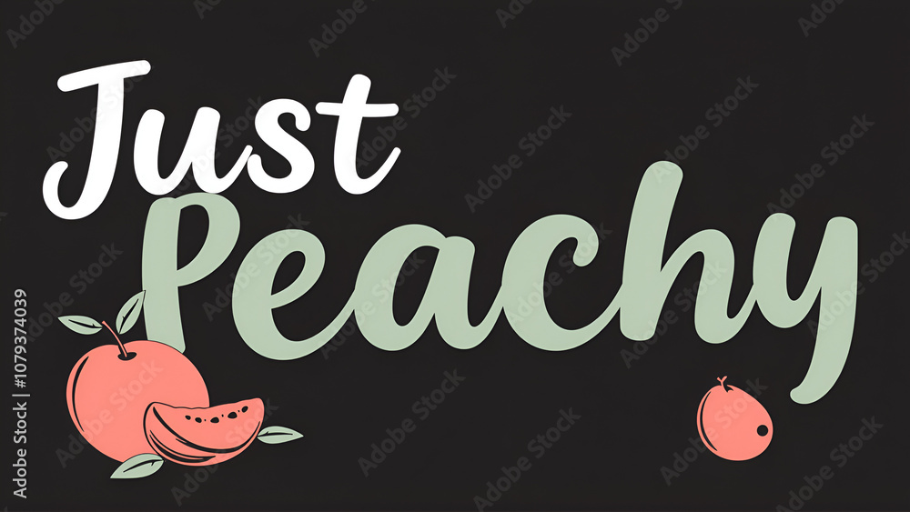 Just Peachy slogan with vector illustrations. For t-shirt prints and ...