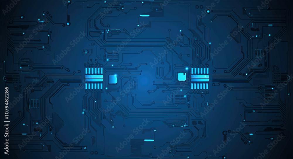 Modern technology circuit board texture background design. Quantum ...
