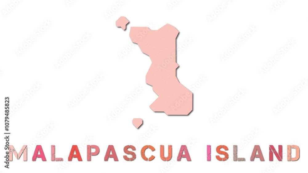 Malapascua Island map with paper regions. Animated island map growing ...