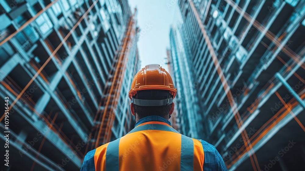 High-performance structural engineer working on high-rise buildings ...