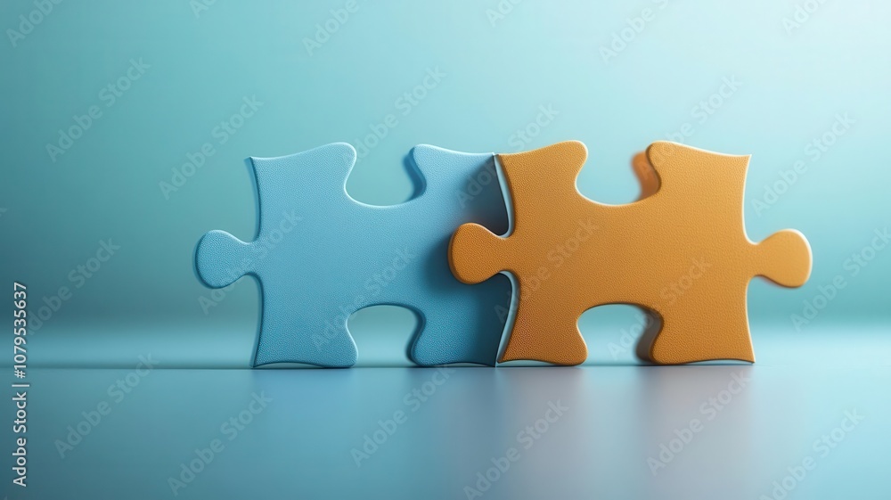 Dynamic illustration of two puzzle pieces coming together, symbolizing ...