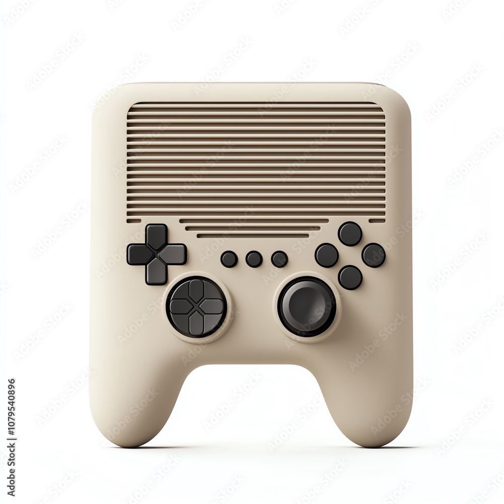 Vintage gaming console controller, featuring classic buttons and a ...