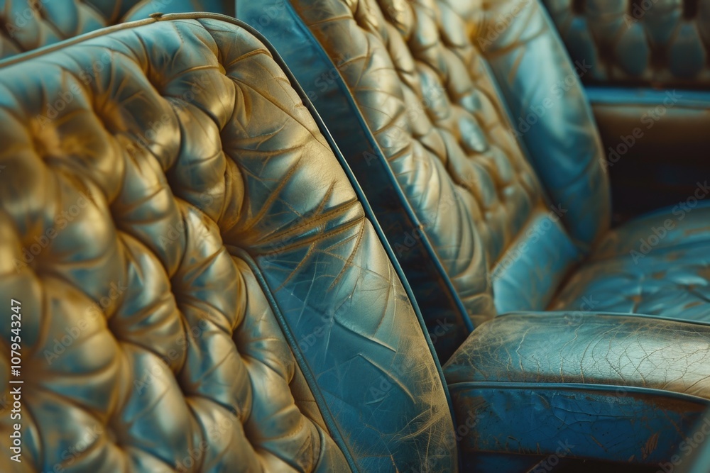 The leather seats of a car are worn and faded, giving the impression of ...