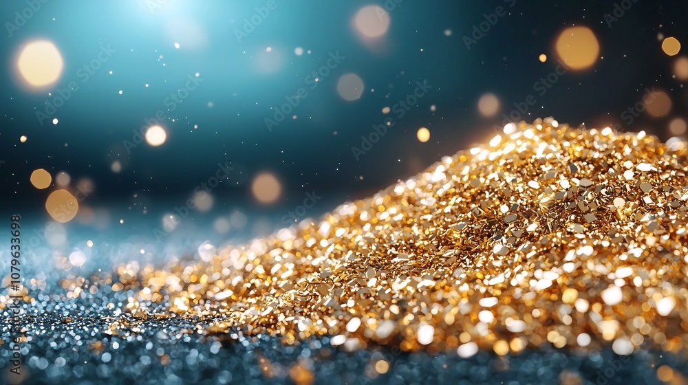 Mesmerizing photograph showcasing a shimmering veil of golden sequins ...
