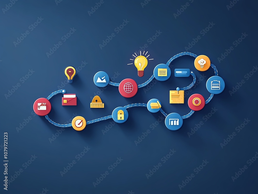 Design a timeline of business achievements, using icons to mark ...