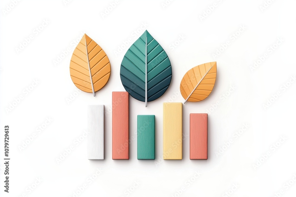 Economic Growth and Climate Change concept. A colorful, minimalist ...