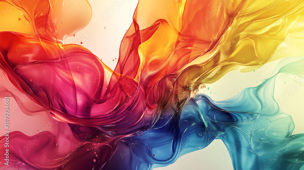 Graphic illustration of colors and shapes fusing together to create new ...