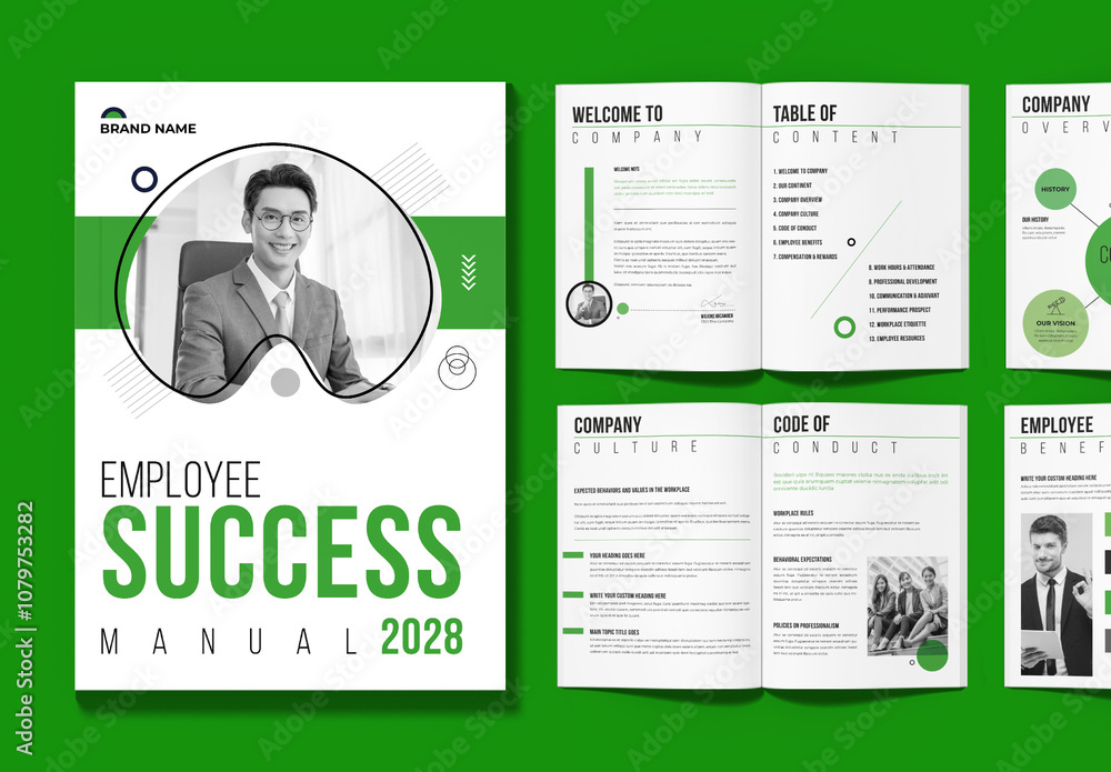 Employee Success Manual Template Layout Stock Template | Adobe Stock