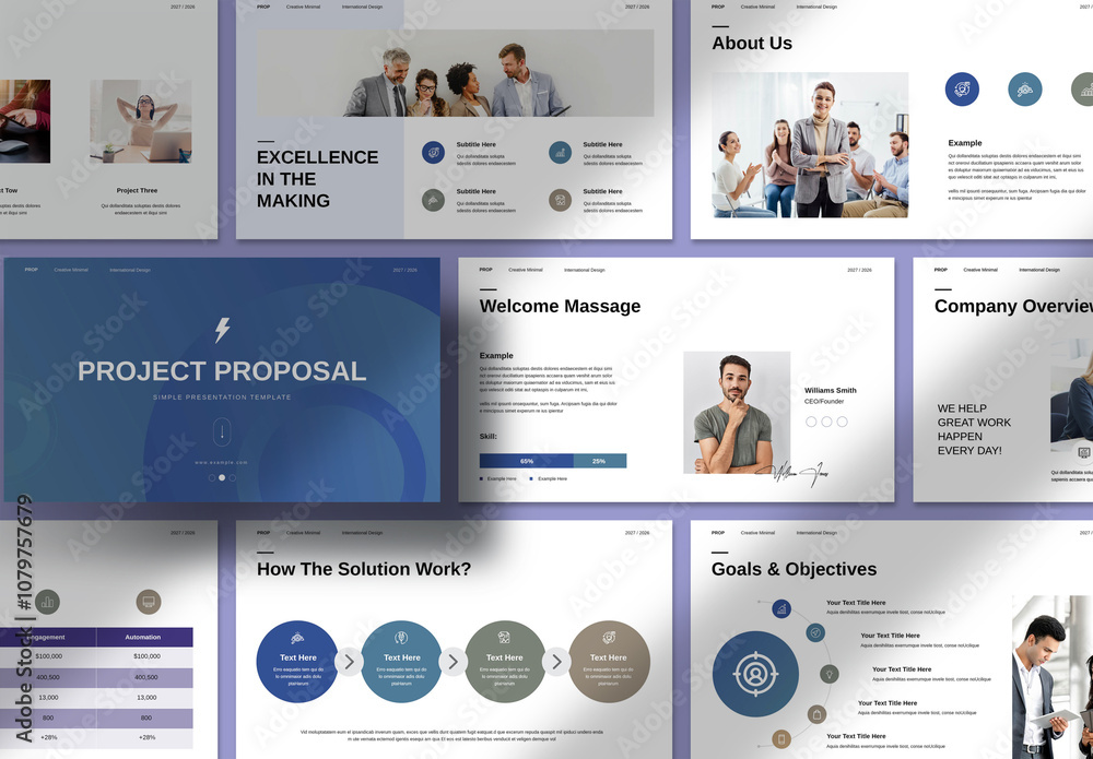 Project Proposal Presentation Template Stock Template | Adobe Stock