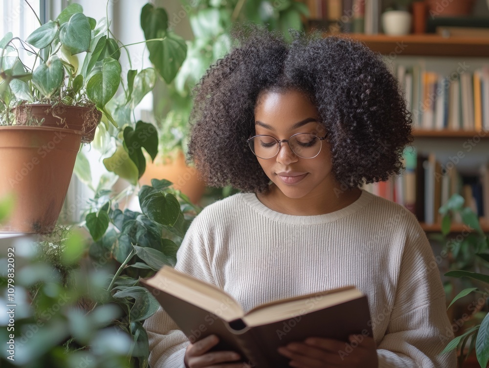 National Dictionary Day Relaxed Reading in a Cozy Plant-Filled Nook ...