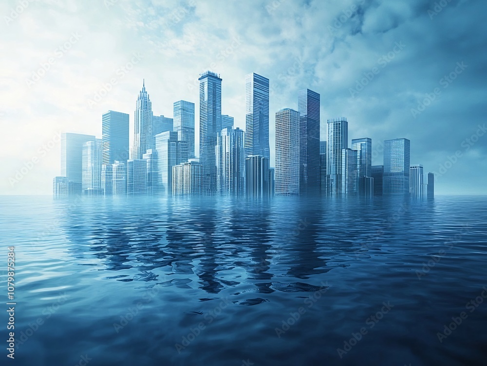 Submerged City Skyline Glimpse of Climate Change s Impact on Urban ...
